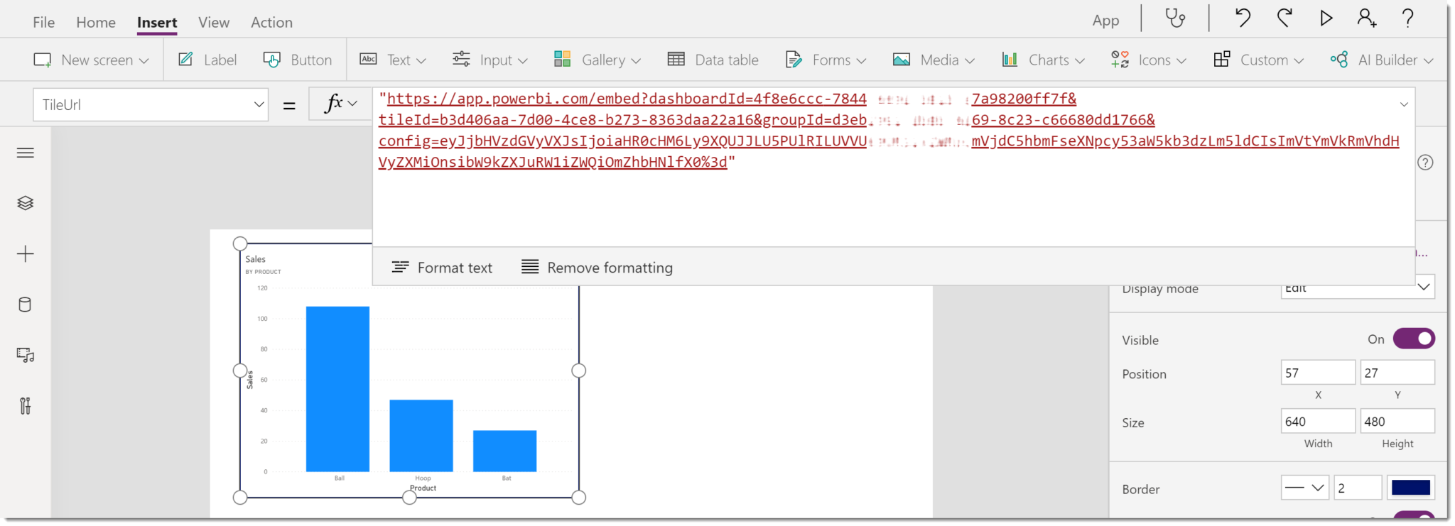 Power Apps - Embed a Power BI Chart - Hat Full of Data
